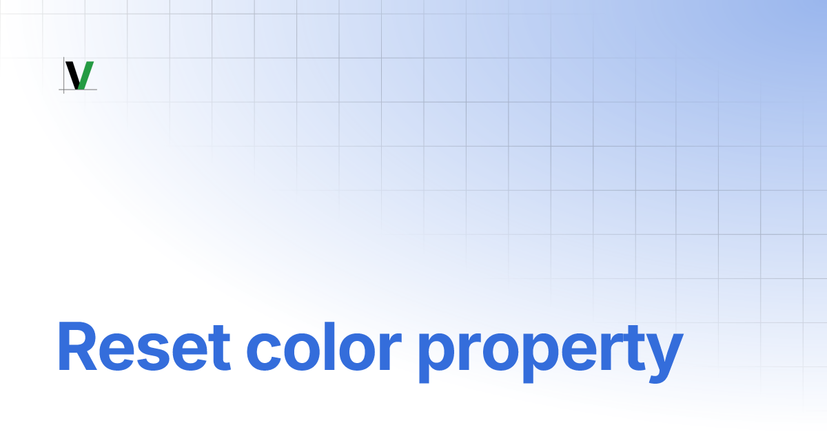 Reset color property | VitaraCharts